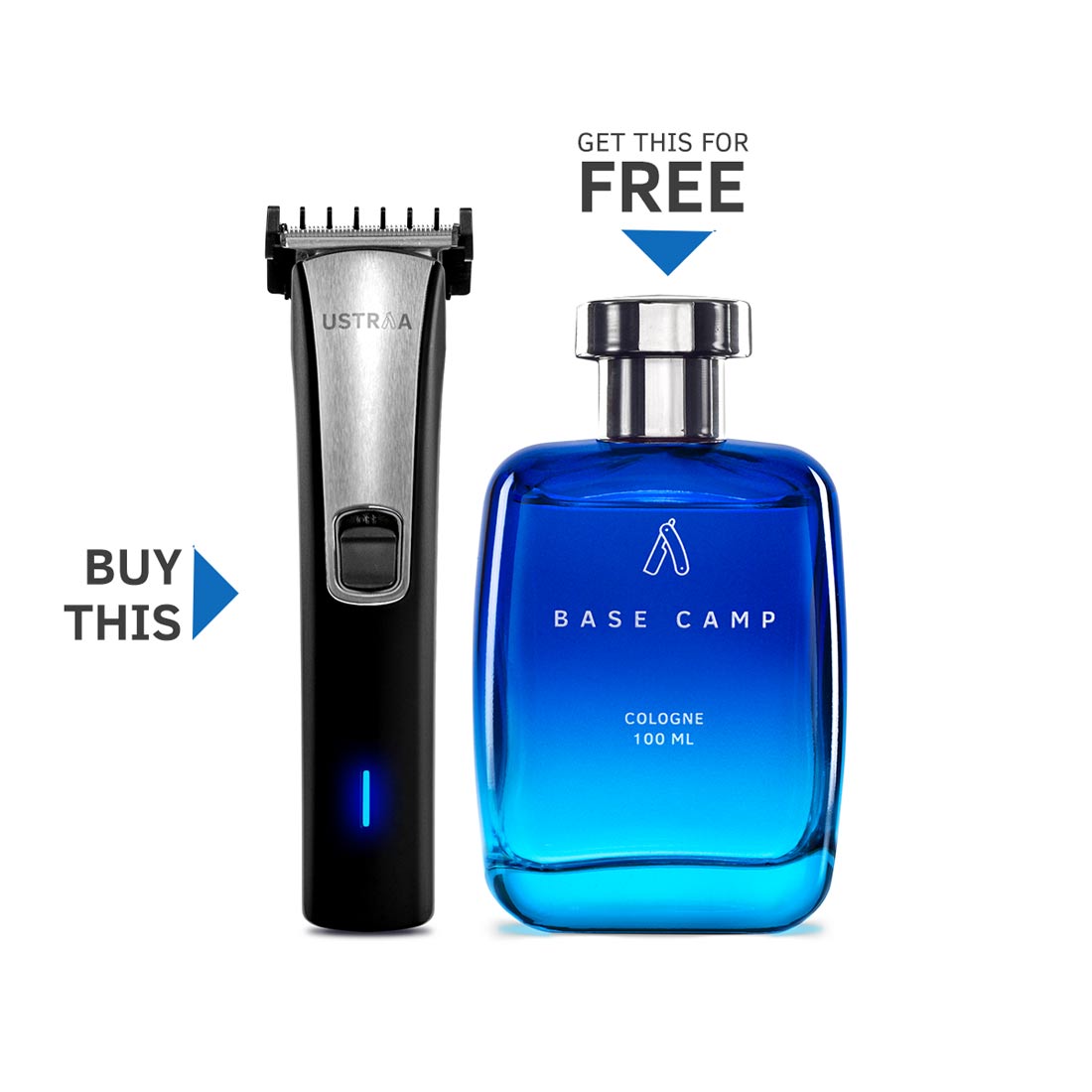 Ustraa Black - Lithium Powered Beard Trimmer (Get Cologne base camp Free)