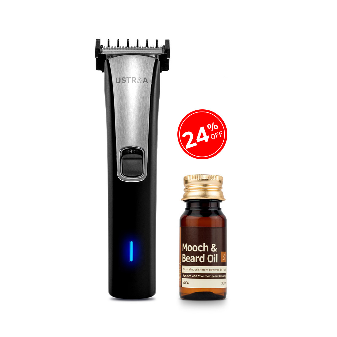 Ustraa Black - Lithium Powered Beard Trimmer|Grooming For Men|Ustraa