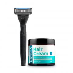 Hair Cream and USTRAA 5 Blade Razor - Black