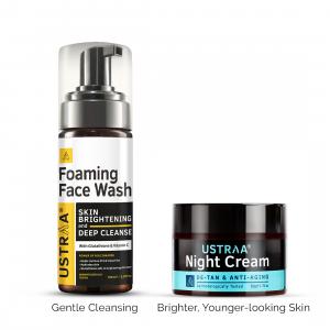 Ustraa Foaming Face Wash - For Skin Brightening & Night Cream - De-tan ...