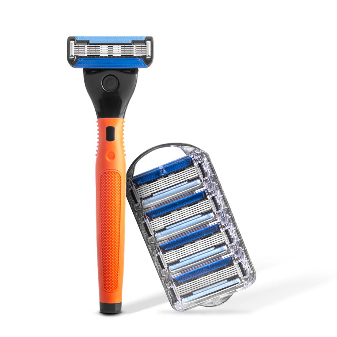 Ustraa 5 Blade Razor(Orange) and Cartridge - Pack of 4