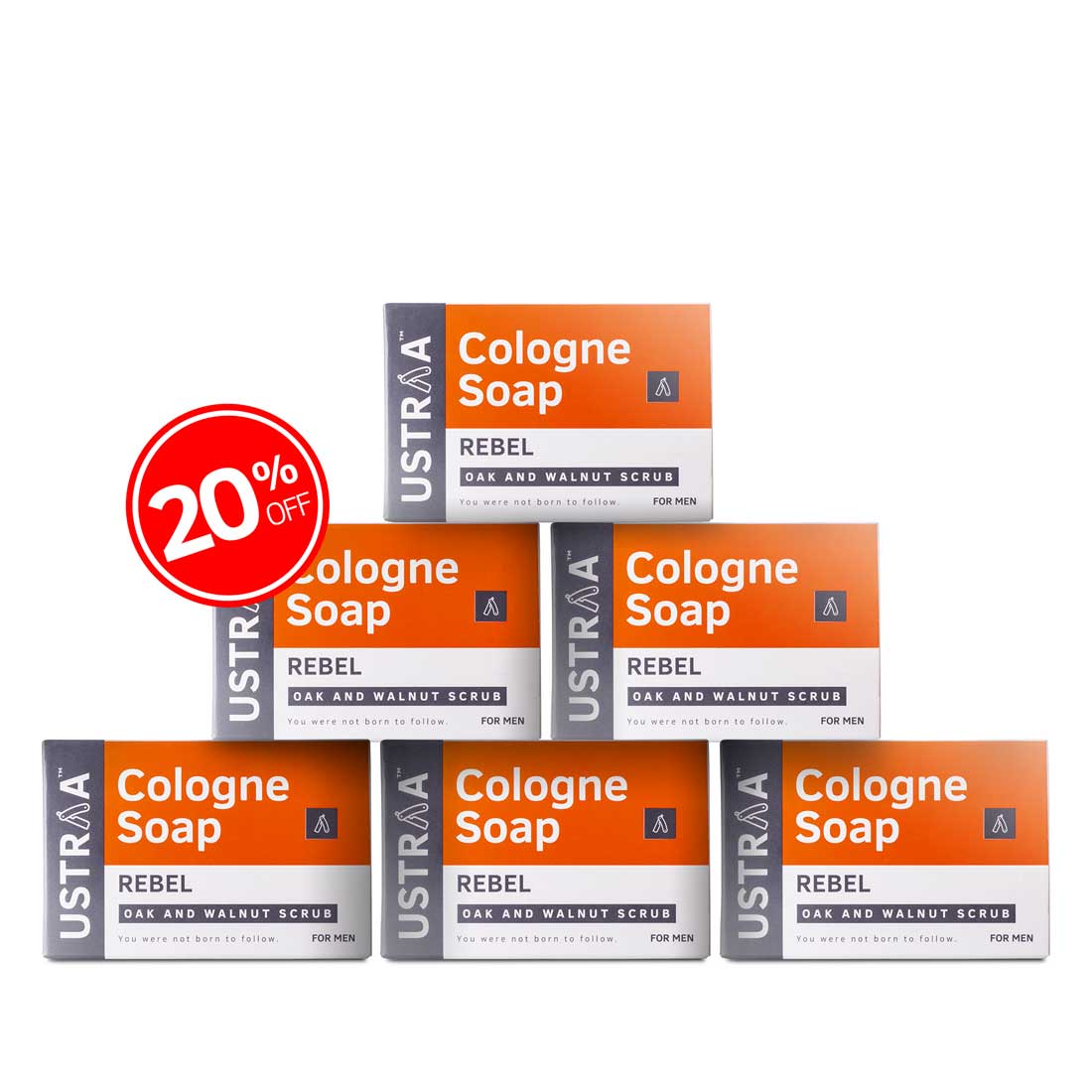 Cologne Soap for Men (Pack of 6) | Walnut Granules | Exfoliates Skin