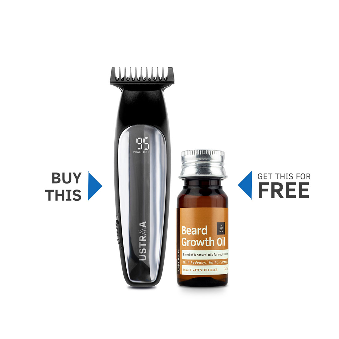 Ustraa Cordless Beard Trimmer | Get Beard Growth Oil Free