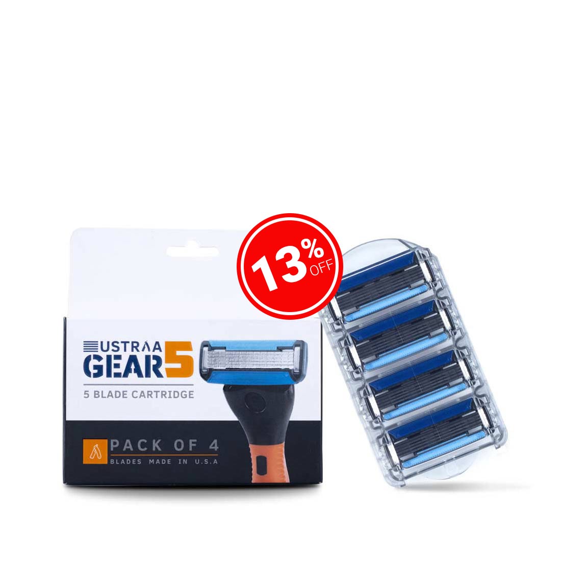 USTRAA Gear 5 Blade Razor | Stainless Steel Shaving Blades
